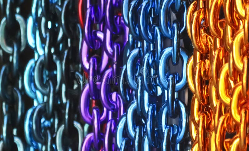 A Colorful Assortment of Hanging Ornamental Chains Stock Photo - Image ...