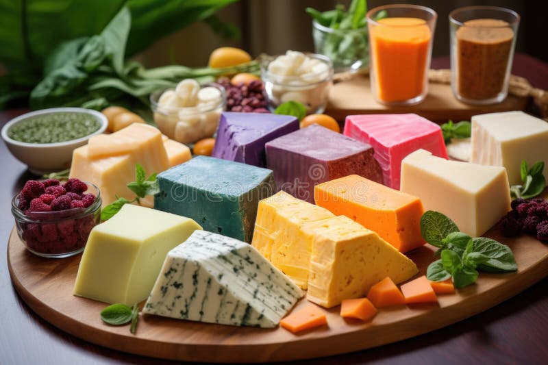 Colorful Assortment of Homemade Cheeses Stock Photo - Image of ...
