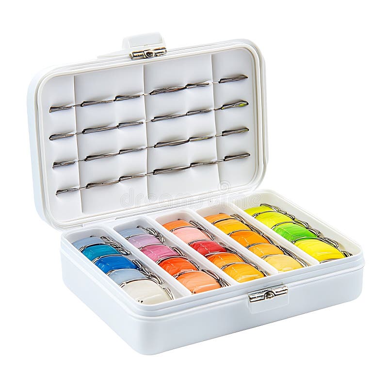 Colorful Assortment of Items Organized in a White Portable Case with ...
