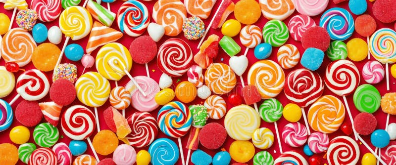 Colorful Spiral Candies Lollipops Vibrant Pink Green Stock Photos ...