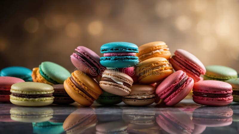 A Colorful Assortment of Macarons Arranged Artistically for a ...