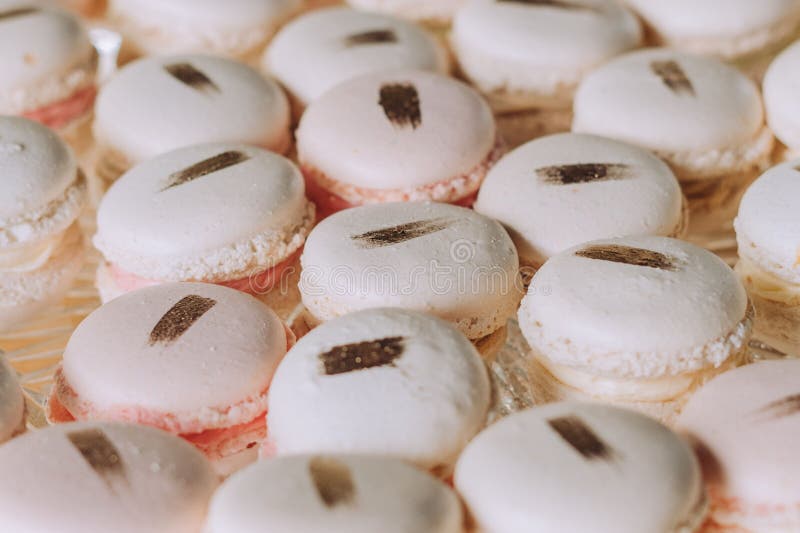 Colorful Assortment of Macarons Arranged on a White Surface in an Eye ...