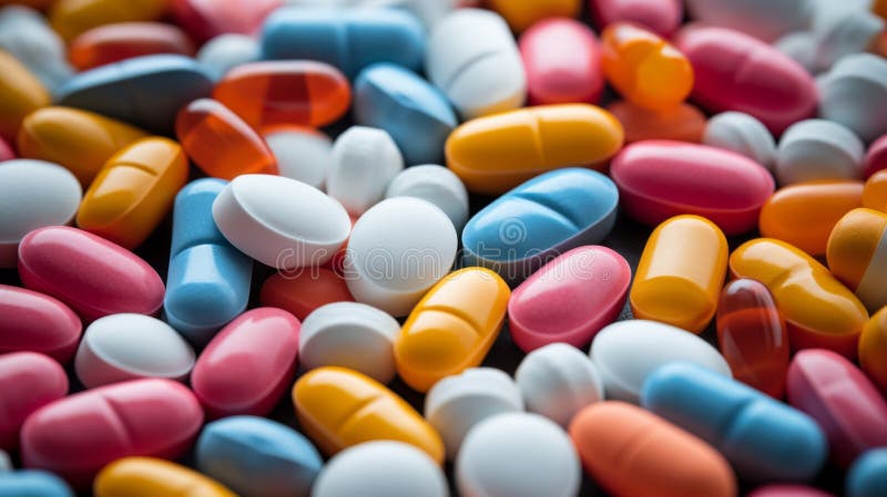 A Colorful Assortment of Medications. AI Generated Stock Image - Image ...