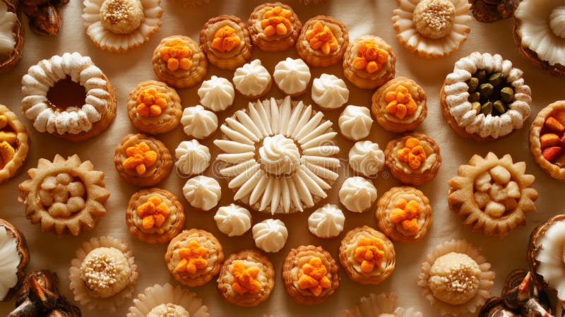 A Colorful Assortment of Moroccan Pastries Arranged in a Circular ...