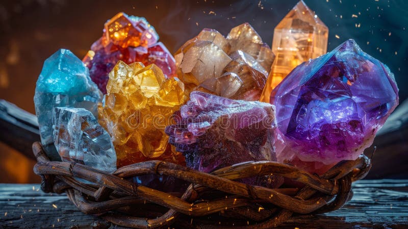 Colorful Assortment of Natural Crystals and Gemstones Stock ...