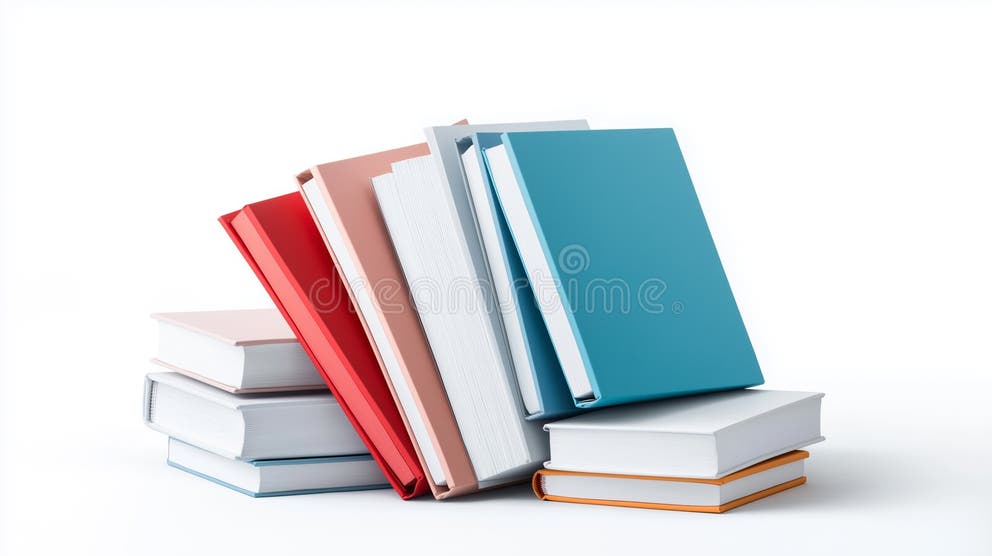 Colorful Assortment of Notebooks Stacked and Isolated on a White ...