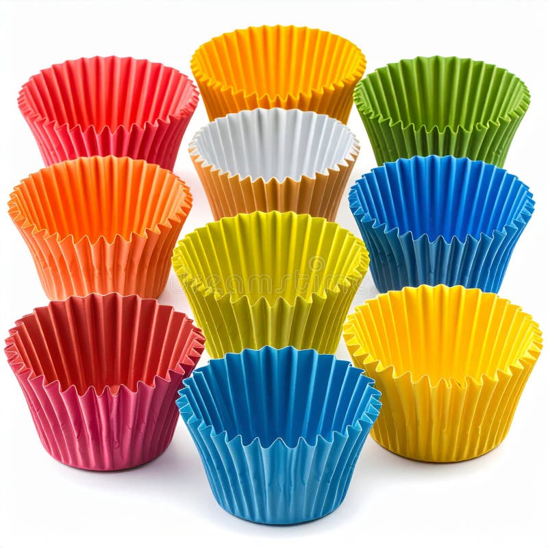 Colorful Assortment of Paper Baking Cups Stock Illustration ...