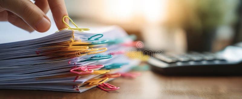The Colorful Assortment of Paper Clips Enhancing Organized Office ...