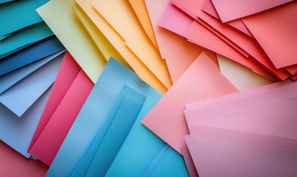 Colorful Assortment of Paper Sheets in Various Shades and Textures for ...