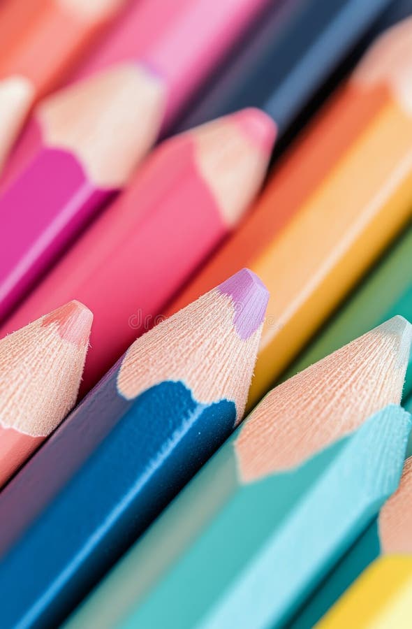 Colorful Assortment of Pencils Arranged on a Flat Surface for Creative ...