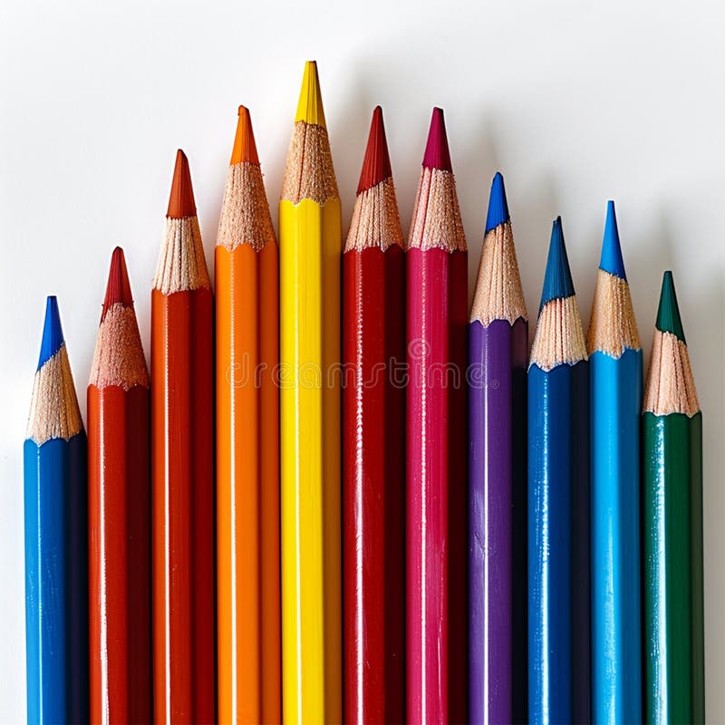 Colorful Assortment of Pencils Stock Photo - Image of generated, bright ...