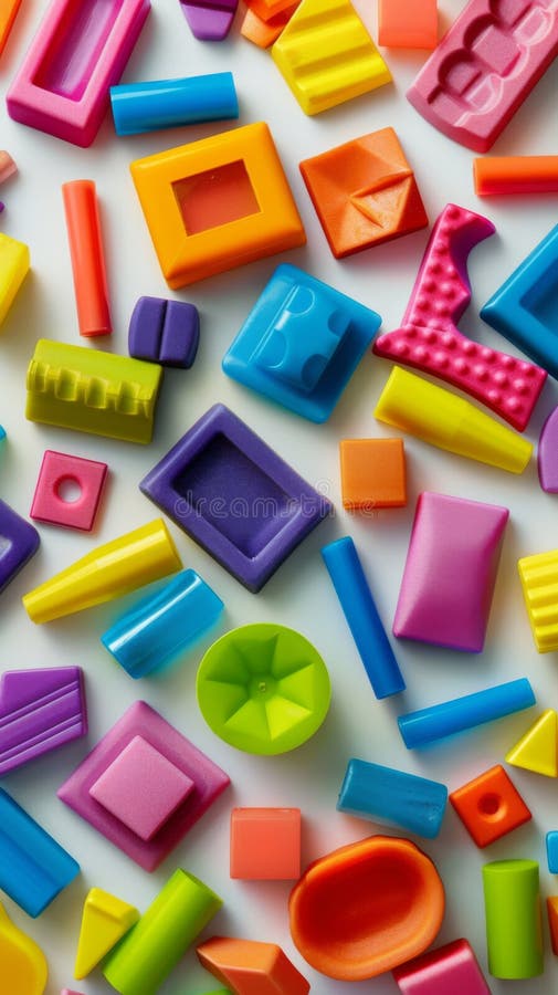 Colorful Assortment of Playful Shapes and Textures Scattered on a ...