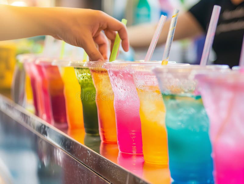 Colorful Assortment of Refreshing Drinks Stock Photo - Image of ...
