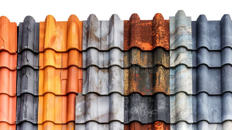Colorful Assortment of Roof Tile Samples Showcasing Diverse Patterns ...