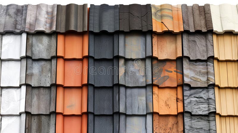 Colorful Assortment of Roof Tile Samples Showcasing Diverse Patterns ...