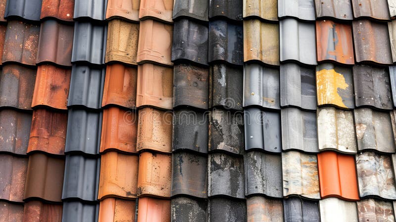 Colorful Assortment of Roof Tile Samples Showcasing Diverse Patterns ...