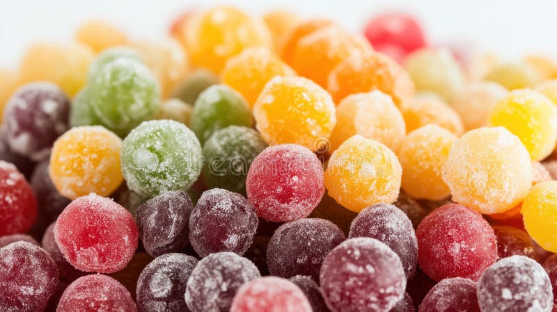 Colorful Assortment of Sugary Fruit-flavored Candy Balls Stock ...