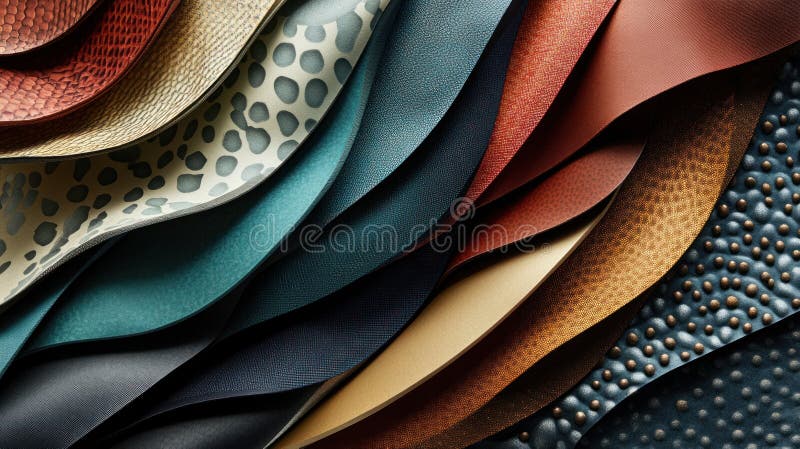 Colorful Assortment of Textured Leather Swatches Stock Illustration ...
