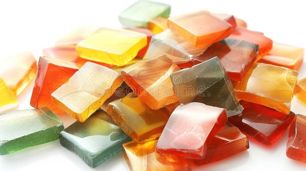 A Colorful Assortment of Translucent, Rectangular Candy Pieces Arranged ...