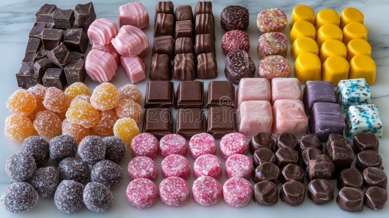 A Colorful Assortment of Various Candies and Chocolates. Stock Photo ...