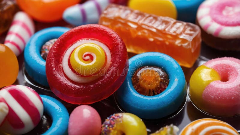 A Colorful Assortment of Various Candies and Sweets Arranged Together ...