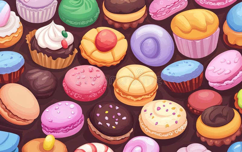 Colorful Assortment of Various Delicious Pastries, Showcasing an Array ...