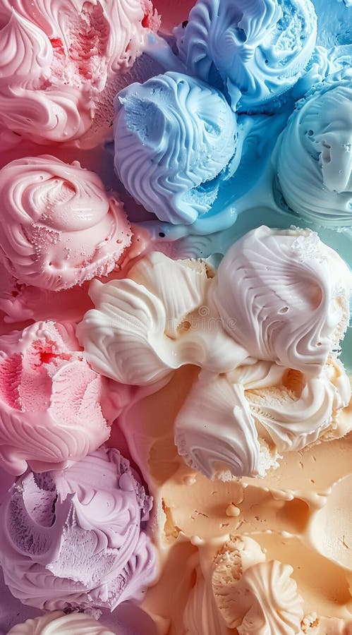 Colorful Assortment of Whipped Cream Textures. Generative Ai Stock ...