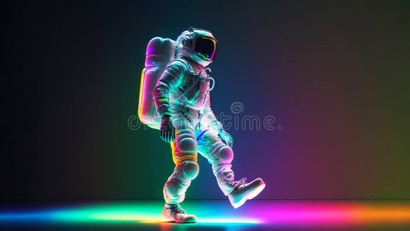 Colorful Astronaut. Cosmonaut Party Stock Illustration - Illustration ...
