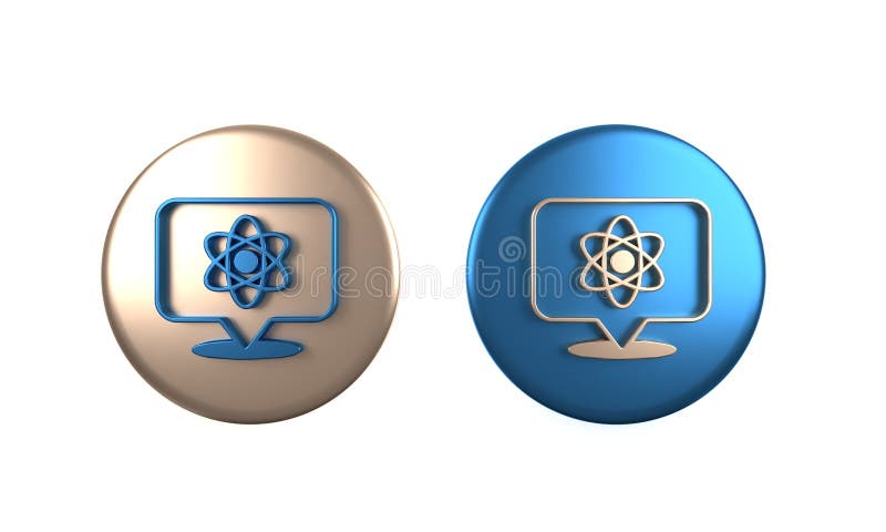 Colorful Atom Icon Isolated on White Background. Symbol of Science ...
