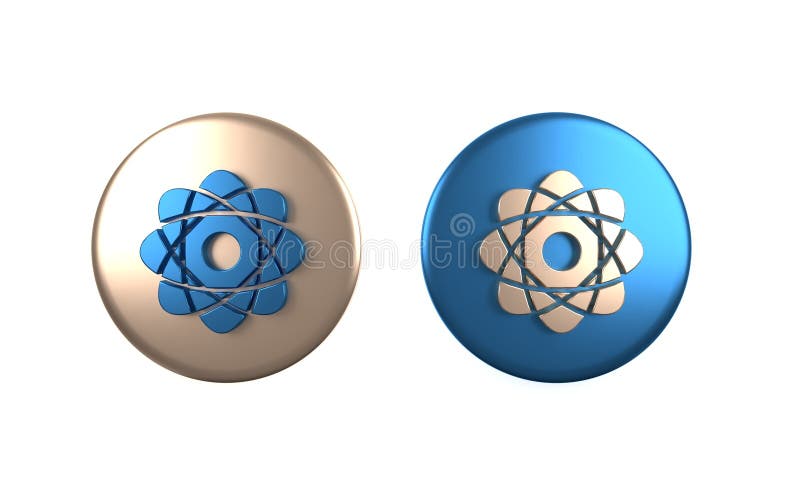 Colorful Atom Icon Isolated on White Background. Symbol of Science ...
