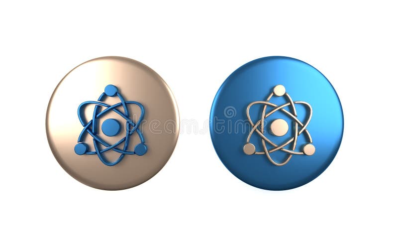 Colorful Atom Icon Isolated on White Background. Symbol of Science ...