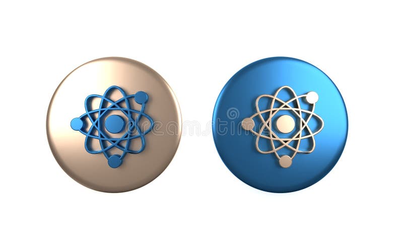 Colorful Atom Icon Isolated on White Background. Symbol of Science ...