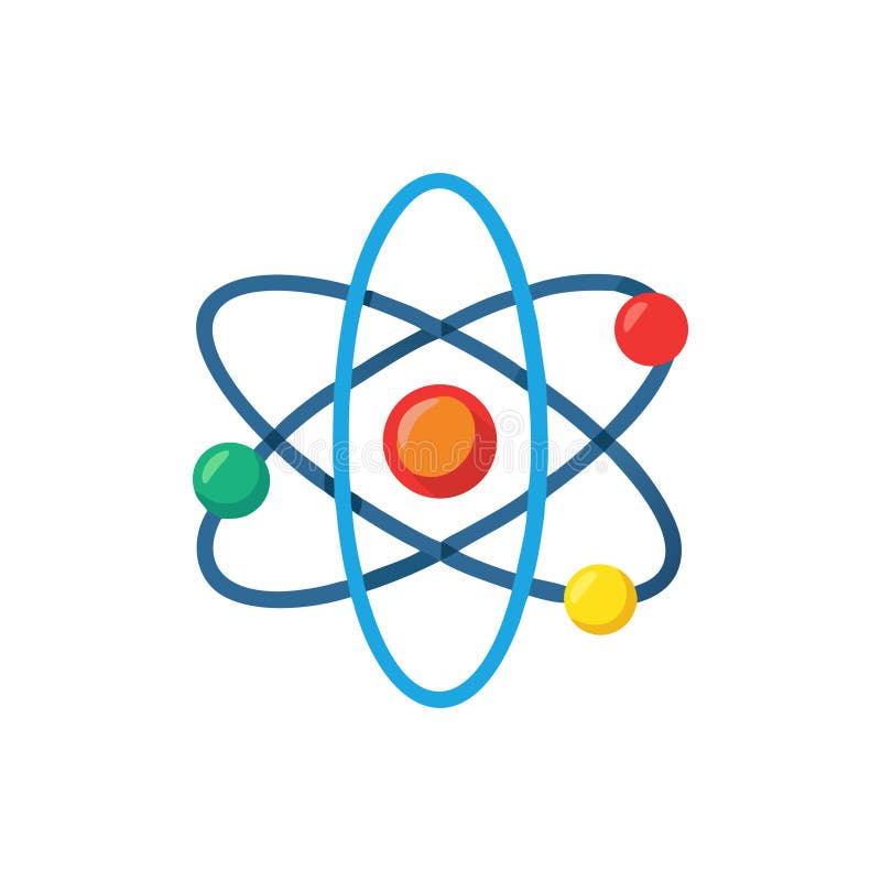 Colorful Atom Illustration Showing Electrons Orbiting the Nucleus Stock ...