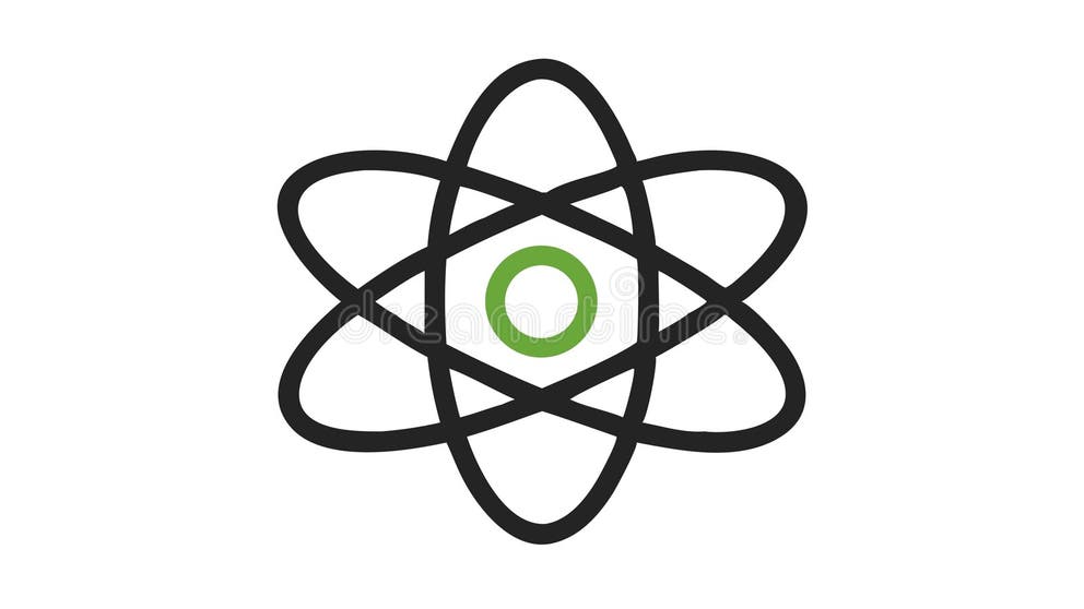Colorful Atom Structure Icon, Science, Physics, Chemistry, Vector ...