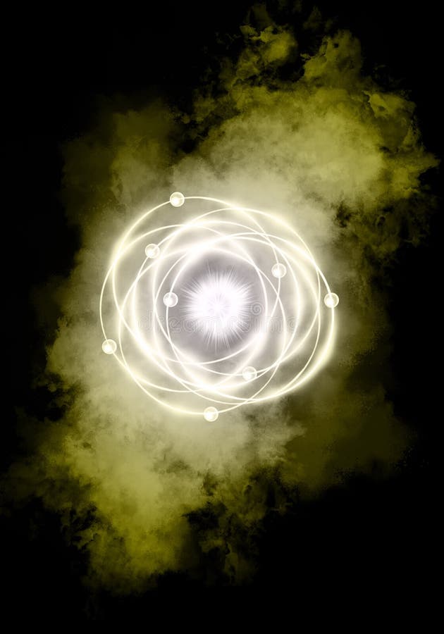 Colorful Atomic Particle Background Science. Atomic Structure. And ...