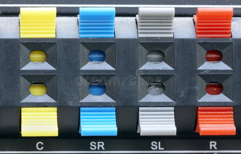 Colorful audio connectors stock photo. Image of motion - 15137404