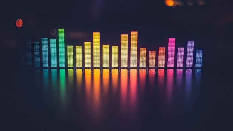 Colorful Audio Equalizer Night City Background Stock Photos - Free ...