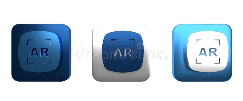 Colorful Augmented Reality AR Icon Isolated on White Background ...