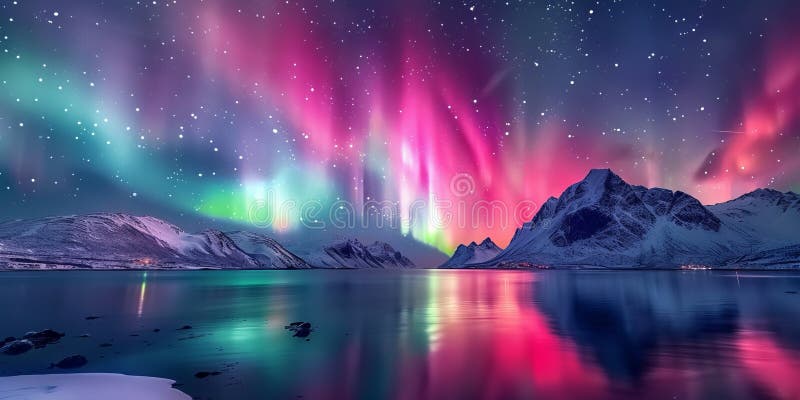 Colorful Aurora Borealis. stock image. Image of canada - 324511059