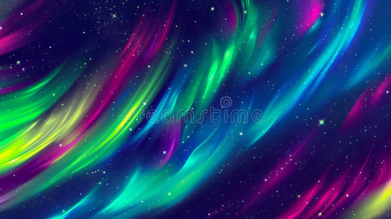 A Colorful Aurora Borealis in the Night Sky Stock Photo - Image of ...