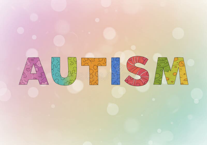 Colorful Autism Text on Pastel Bokeh Background Stock Illustration ...