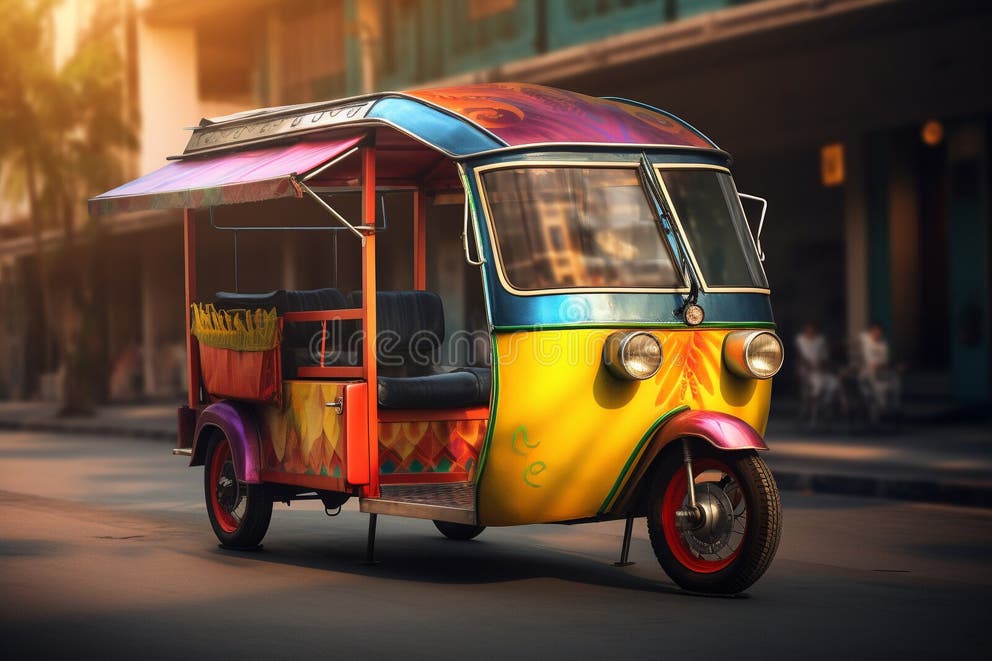 Colorful Auto Rickshaw Generated by Ai Stock Illustration ...