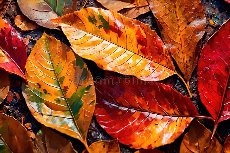 Colorful Autumn Fallen Leaves, Abstract Background Wallpaper Texture ...