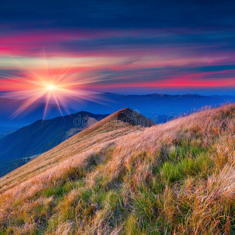 Colorful Autumn Landscape in the Mountains Stock Photo - Image of ...