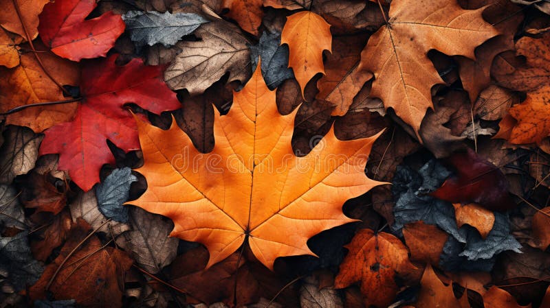 Colorful Autumn Leaves Background, Multicolor Maple Leaves Background ...
