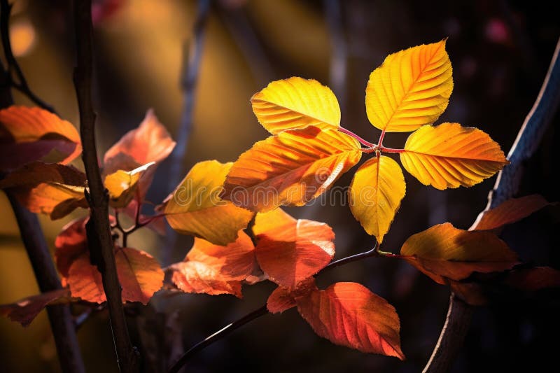 Colorful Autumn Leaves Backlit by Sunlight Stock Image - Image of ...