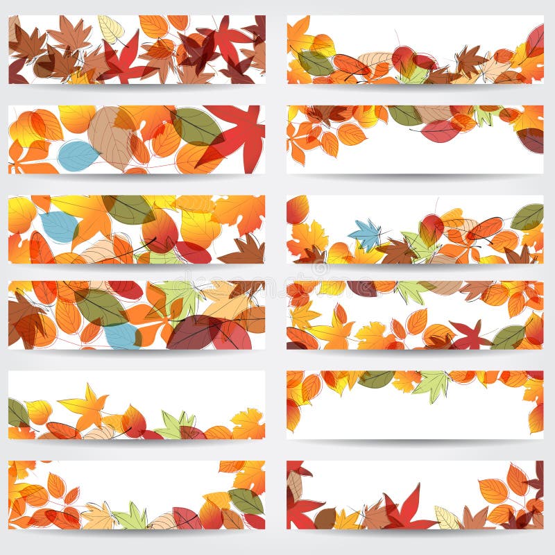 Colorful Autumn Leaves Banner Stock Vector - Illustration of october ...