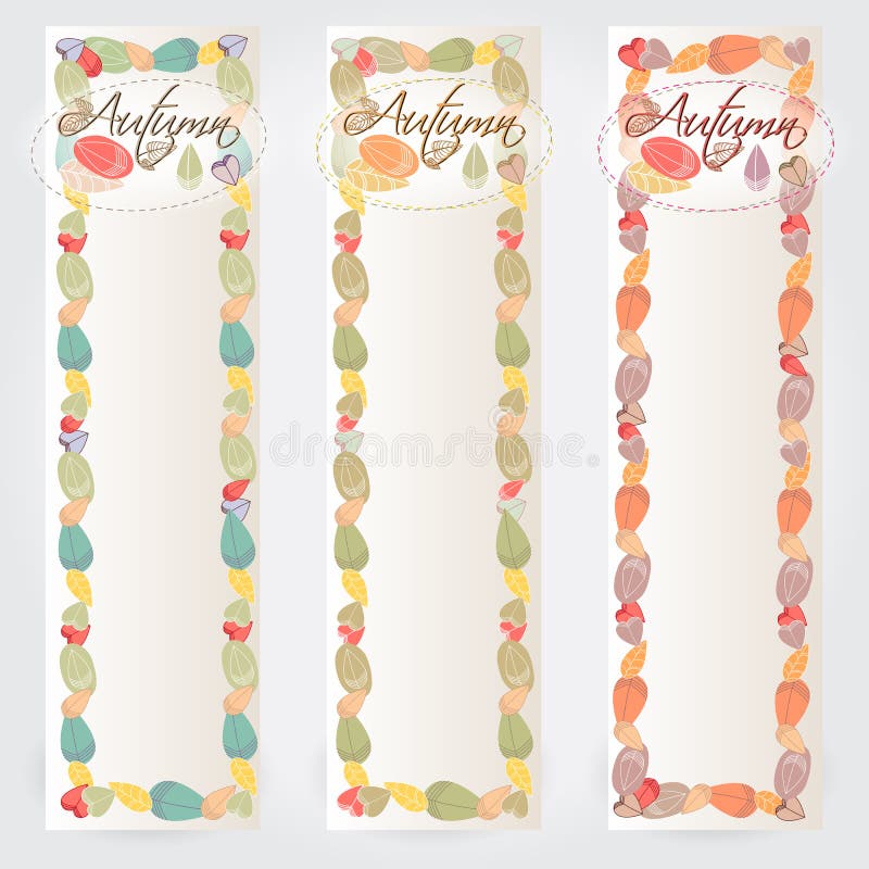 Colorful Autumn Leaves Banners Stock Vector - Illustration of banner ...