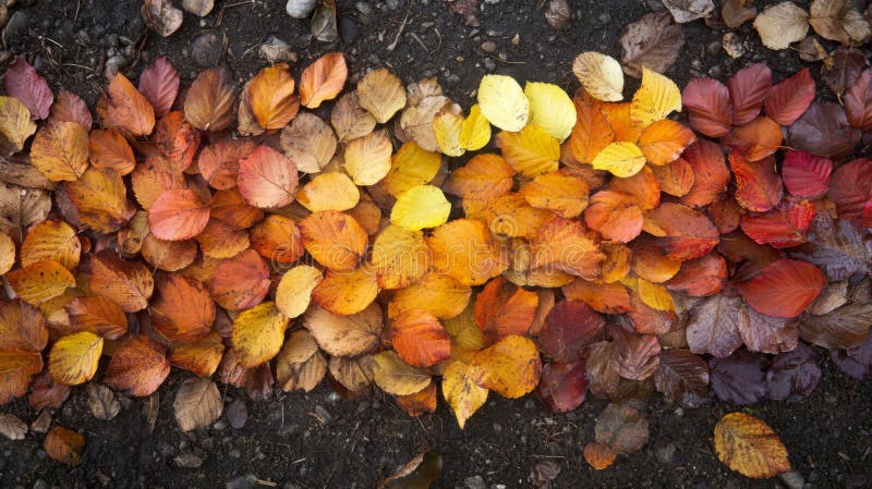 Colorful Autumn Leaves on a Forest Floor Stock Illustration ...