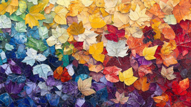 Colorful Autumn Leaves Gradient Texture Background Stock Illustration ...